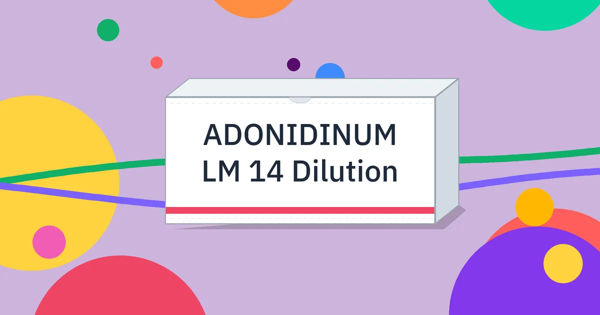 Symbolbild: Packung mit der Aufschrift ADONIDINUM LM 14 Dilution (PZN 13297384) – Verfügbarkeit und Bezug in Apotheken in Frankfurt am Main