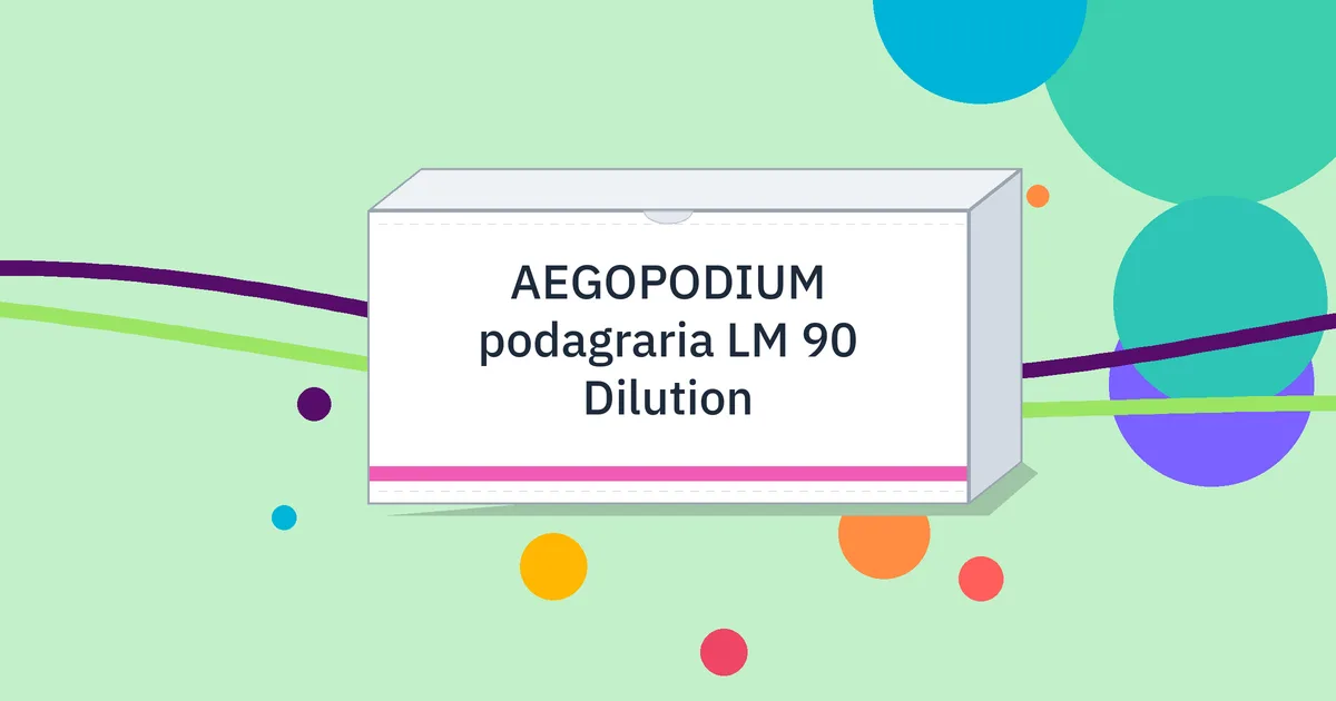 Symbolbild: Packung mit der Aufschrift AEGOPODIUM podagraria LM 90 Dilution (PZN 13298828) – Verfügbarkeit und Bezug in Apotheken in Frankfurt am Main