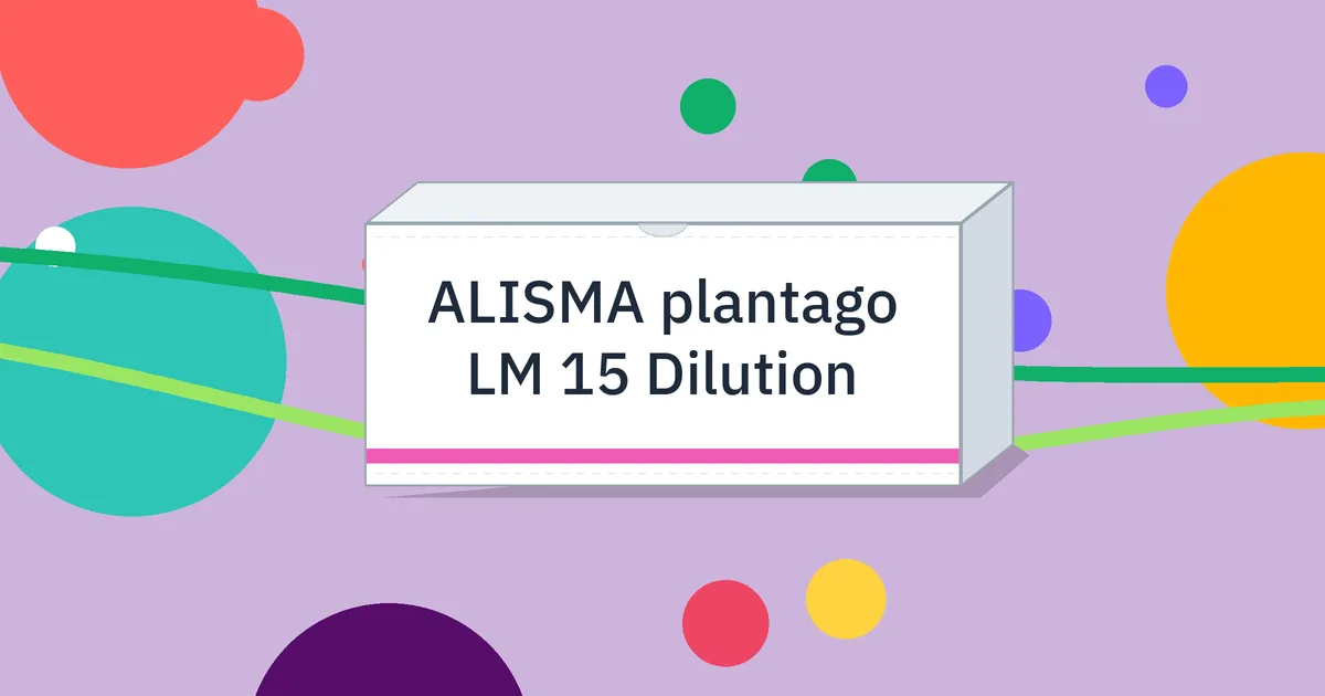 Symbolbild: Packung mit der Aufschrift ALISMA plantago LM 15 Dilution (PZN 13310630) – Verfügbarkeit und Bezug in Apotheken in Frankfurt am Main