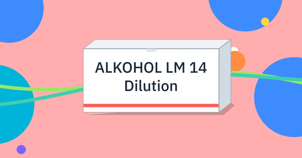 Symbolbild: Packung mit der Aufschrift ALKOHOL LM 14 Dilution (PZN 13311109) – Verfügbarkeit und Bezug in Apotheken in Frankfurt am Main