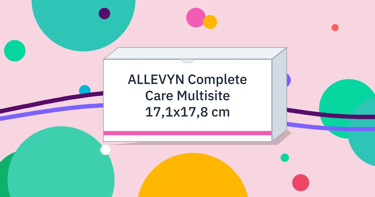 Symbolbild: Packung mit der Aufschrift ALLEVYN Complete Care Multisite 17,1x17,8 cm (PZN 20178556) – Verfügbarkeit und Bezug in Apotheken in Frankfurt am Main