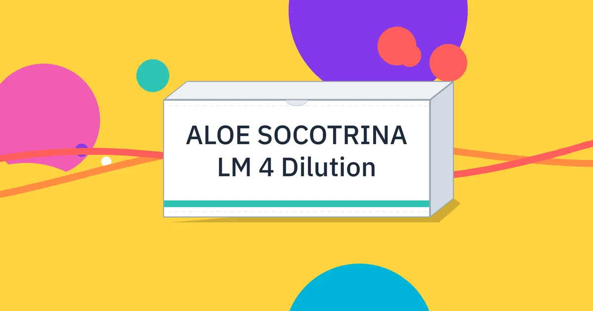Symbolbild: Packung mit der Aufschrift ALOE SOCOTRINA LM 4 Dilution (PZN 13313309) – Verfügbarkeit und Bezug in Apotheken in Frankfurt am Main
