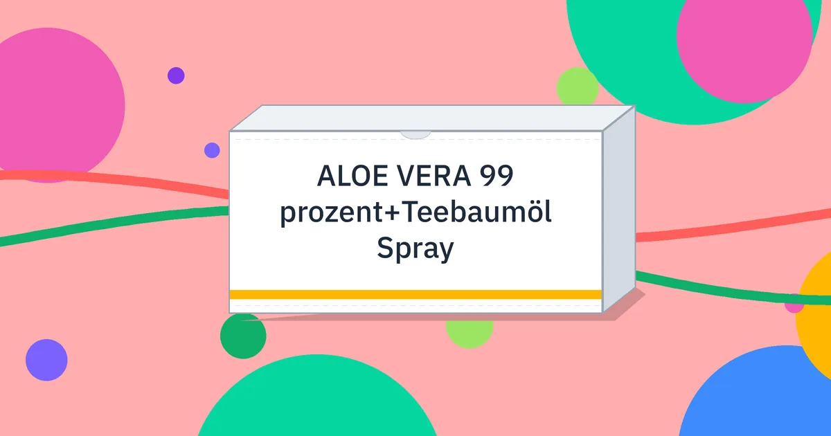 Symbolbild: Packung mit der Aufschrift ALOE VERA 99 prozent+Teebaumöl Spray (PZN 04132968) – Verfügbarkeit und Bezug in Apotheken in Frankfurt am Main