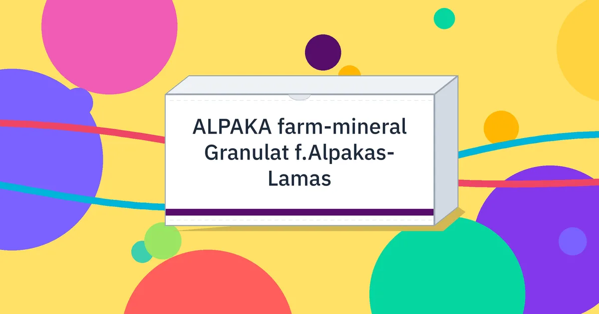 Symbolbild: Packung mit der Aufschrift ALPAKA farm-mineral Granulat f.Alpakas-Lamas (PZN 13785899) – Verfügbarkeit und Bezug in Apotheken in Frankfurt am Main