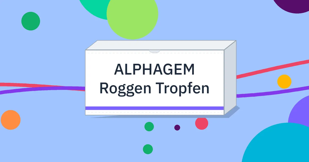 Symbolbild: Packung mit der Aufschrift ALPHAGEM Roggen Tropfen (PZN 20298208) – Verfügbarkeit und Bezug in Apotheken in Frankfurt am Main