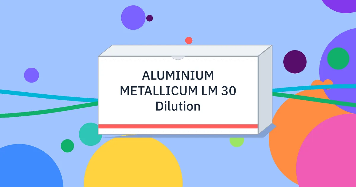 Symbolbild: Packung mit der Aufschrift ALUMINIUM METALLICUM LM 30 Dilution (PZN 12759581) – Verfügbarkeit und Bezug in Apotheken in Frankfurt am Main