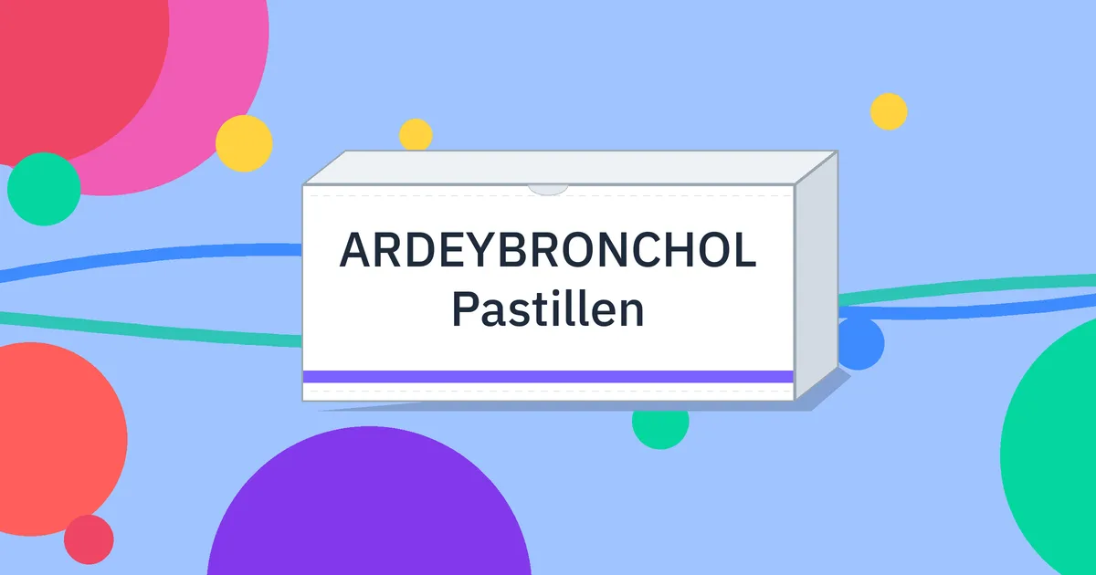 Symbolbild: Packung mit der Aufschrift ARDEYBRONCHOL Pastillen (PZN 08805654) – Verfügbarkeit und Bezug in Apotheken in Frankfurt am Main