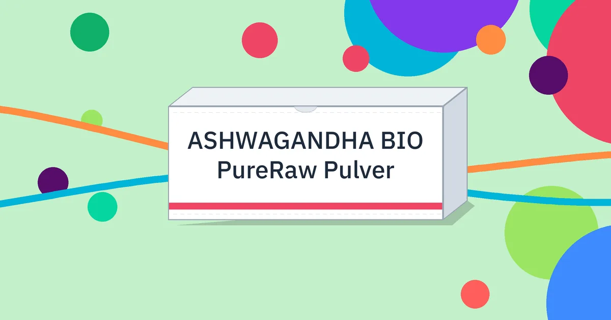 Symbolbild: Packung mit der Aufschrift ASHWAGANDHA BIO PureRaw Pulver (PZN 16805906) – Verfügbarkeit und Bezug in Apotheken in Frankfurt am Main