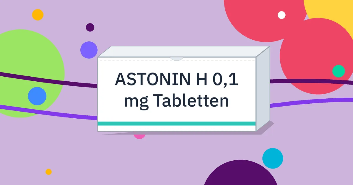 Symbolbild: Packung mit der Aufschrift ASTONIN H 0,1 mg Tabletten (PZN 12602170) – Verfügbarkeit und Bezug in Apotheken in Frankfurt am Main