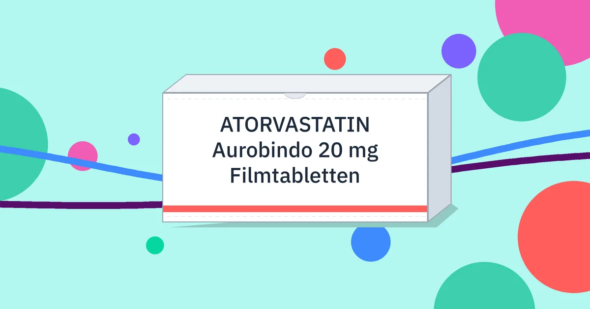 Symbolbild: Packung mit der Aufschrift ATORVASTATIN Aurobindo 20 mg Filmtabletten (PZN 11172129) – Verfügbarkeit und Bezug in Apotheken in Frankfurt am Main