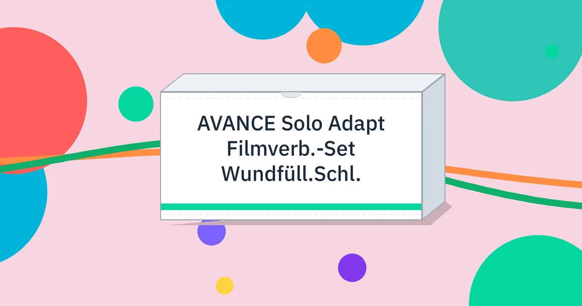Symbolbild: Packung mit der Aufschrift AVANCE Solo Adapt Filmverb.-Set Wundfüll.Schl. (PZN 16821839) – Verfügbarkeit und Bezug in Apotheken in Frankfurt am Main