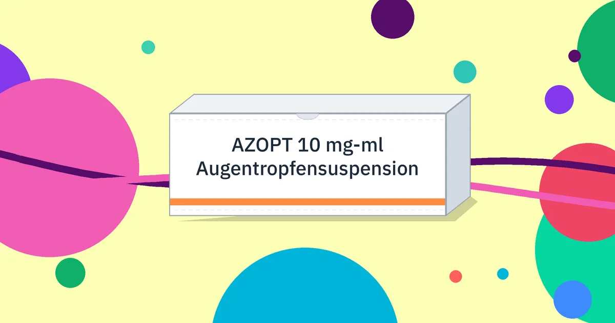 Symbolbild: Packung mit der Aufschrift AZOPT 10 mg-ml Augentropfensuspension (PZN 00698130) – Verfügbarkeit und Bezug in Apotheken in Frankfurt am Main