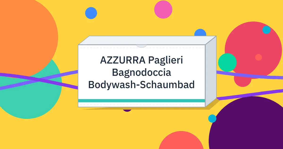 Symbolbild: Packung mit der Aufschrift AZZURRA Paglieri Bagnodoccia Bodywash-Schaumbad (PZN 14133242) – Verfügbarkeit und Bezug in Apotheken in Frankfurt am Main
