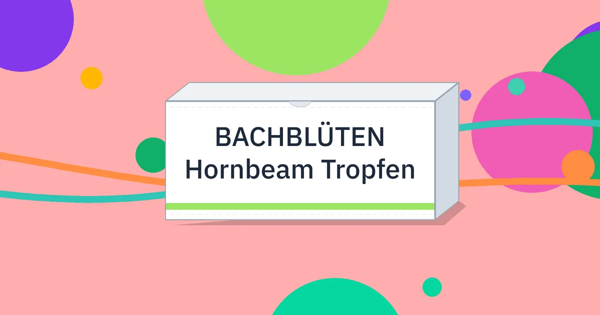 Symbolbild: Packung mit der Aufschrift BACHBLÜTEN Hornbeam Tropfen (PZN 00064537) – Verfügbarkeit und Bezug in Apotheken in Frankfurt am Main
