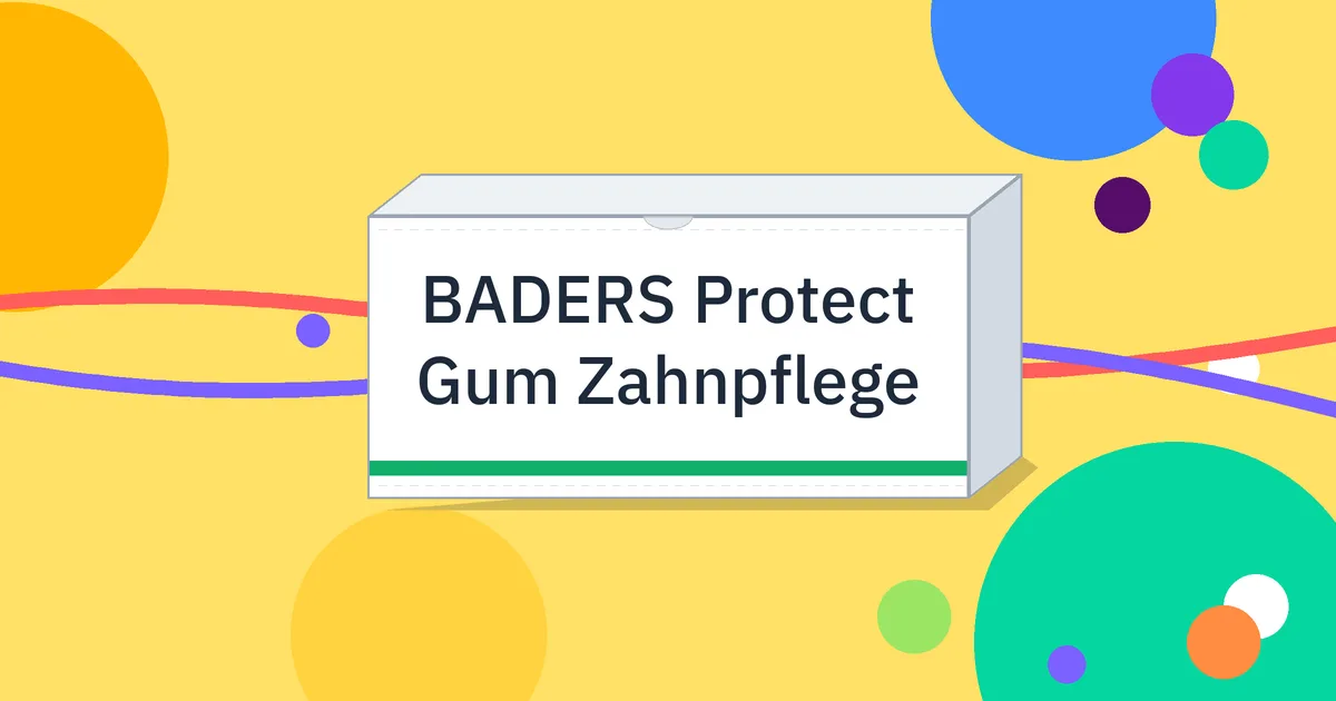 Symbolbild: Packung mit der Aufschrift BADERS Protect Gum Zahnpflege (PZN 04451478) – Verfügbarkeit und Bezug in Apotheken in Frankfurt am Main