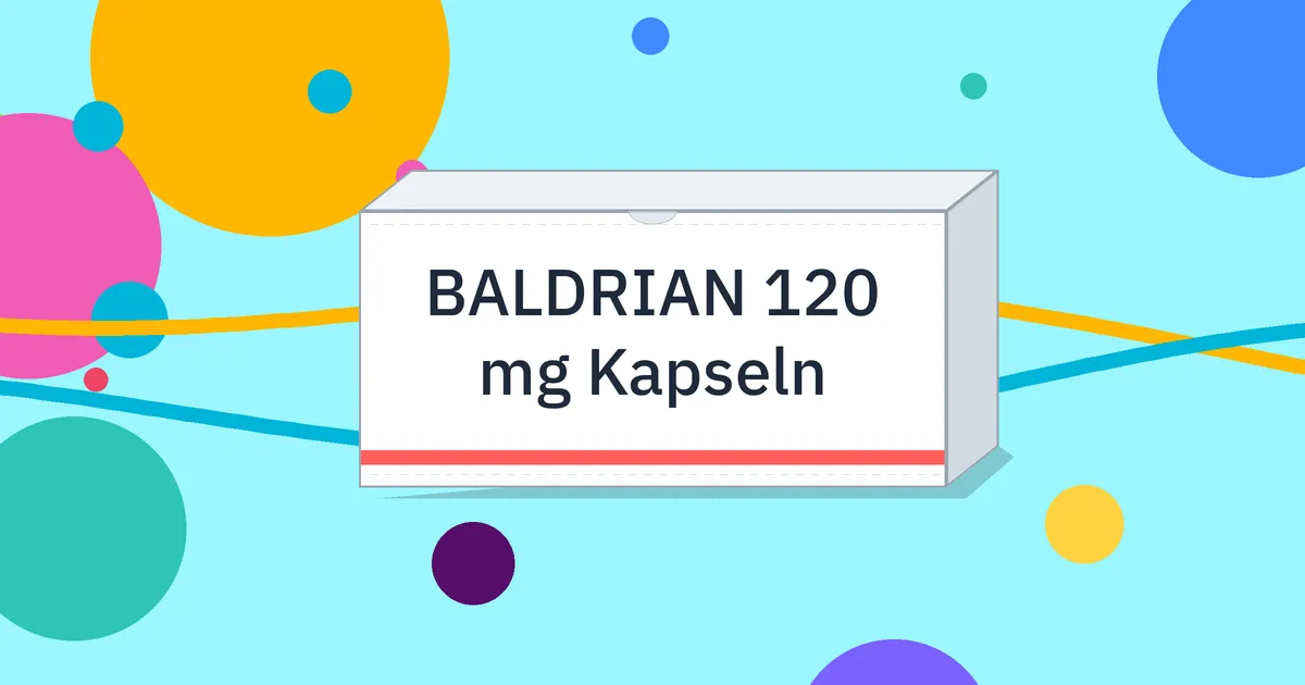 Symbolbild: Packung mit der Aufschrift BALDRIAN 120 mg Kapseln (PZN 20851728) – Verfügbarkeit und Bezug in Apotheken in Frankfurt am Main
