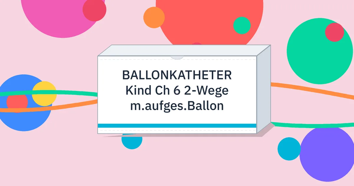 Symbolbild: Packung mit der Aufschrift BALLONKATHETER Kind Ch 6 2-Wege m.aufges.Ballon (PZN 16210538) – Verfügbarkeit und Bezug in Apotheken in Frankfurt am Main