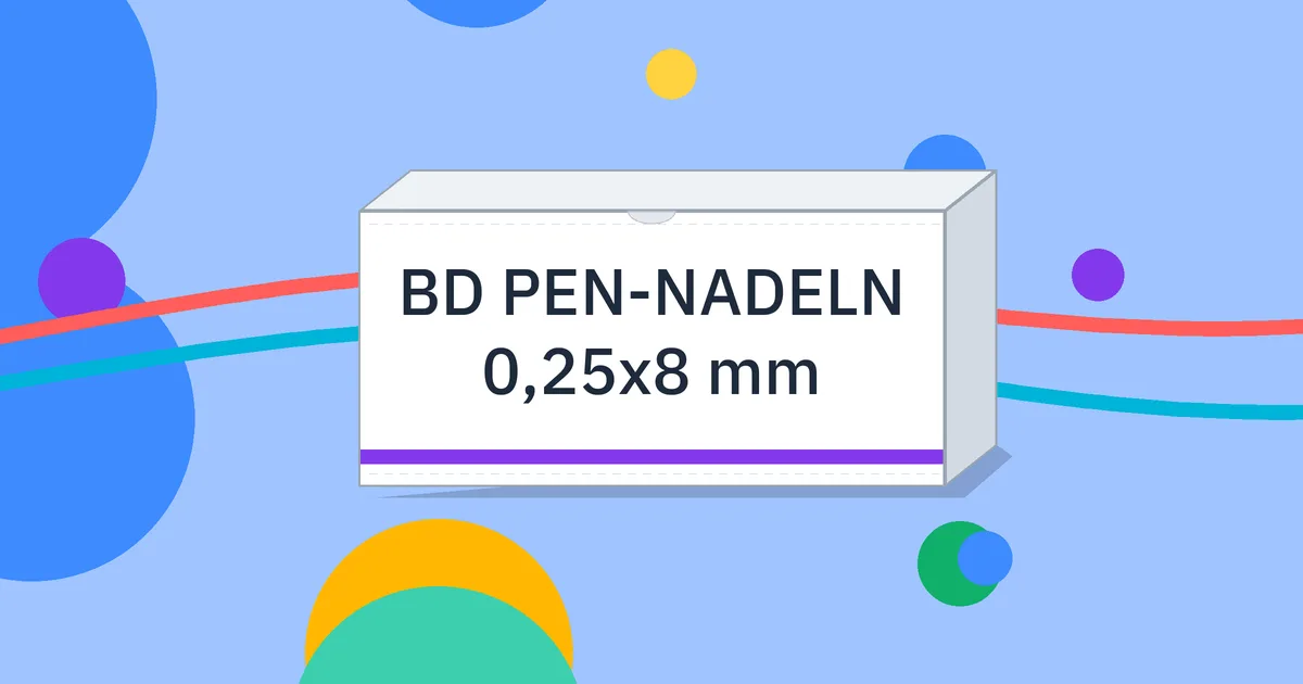 Symbolbild: Packung mit der Aufschrift BD PEN-NADELN 0,25x8 mm (PZN 16848991) – Verfügbarkeit und Bezug in Apotheken in Frankfurt am Main