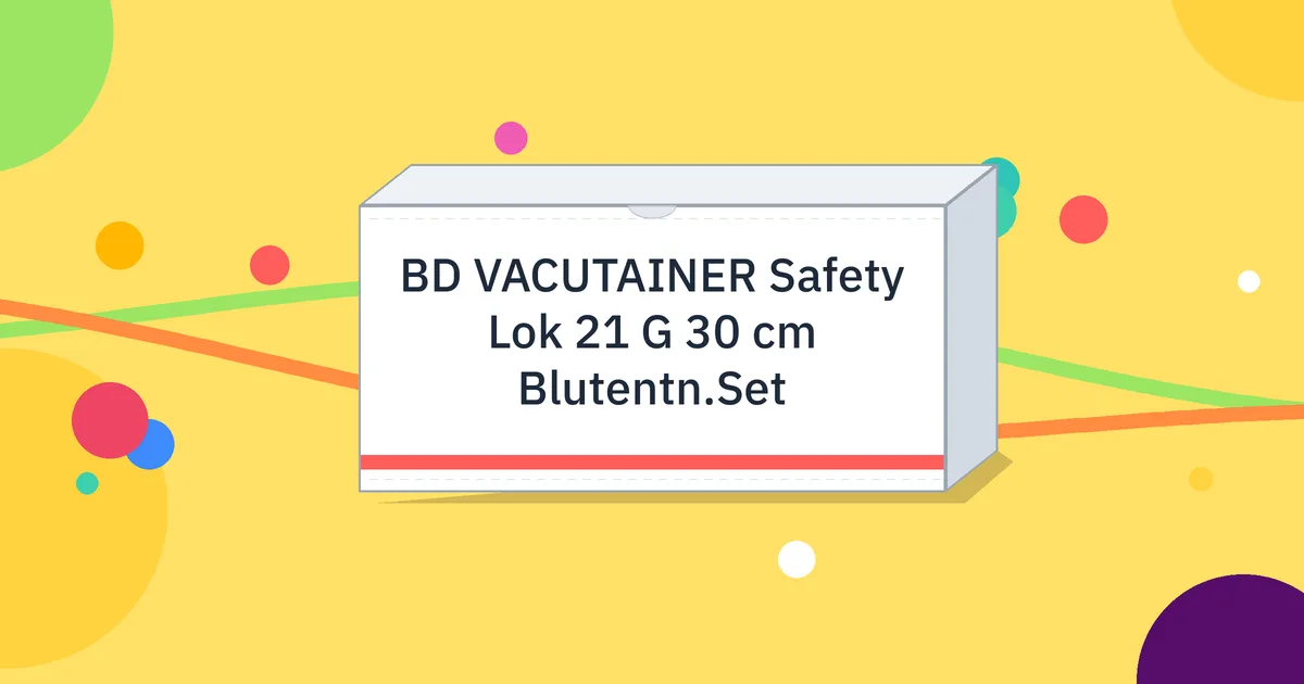 Symbolbild: Packung mit der Aufschrift BD VACUTAINER Safety Lok 21 G 30 cm Blutentn.Set (PZN 15739082) – Verfügbarkeit und Bezug in Apotheken in Frankfurt am Main