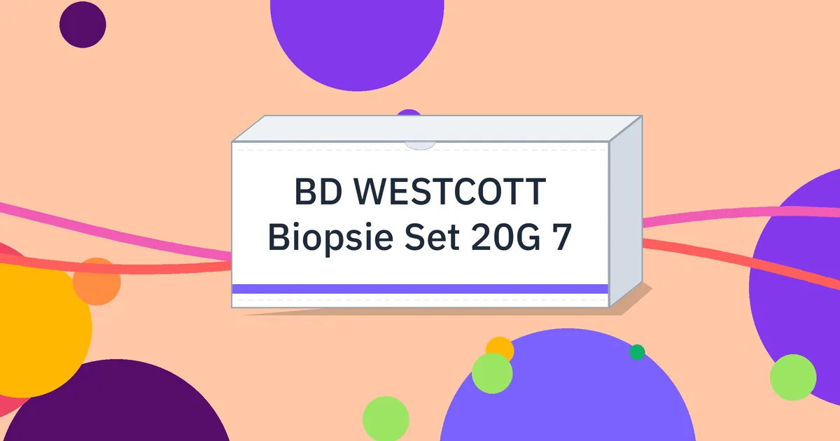 Symbolbild: Packung mit der Aufschrift BD WESTCOTT Biopsie Set 20G 7 (PZN 07664677) – Verfügbarkeit und Bezug in Apotheken in Frankfurt am Main