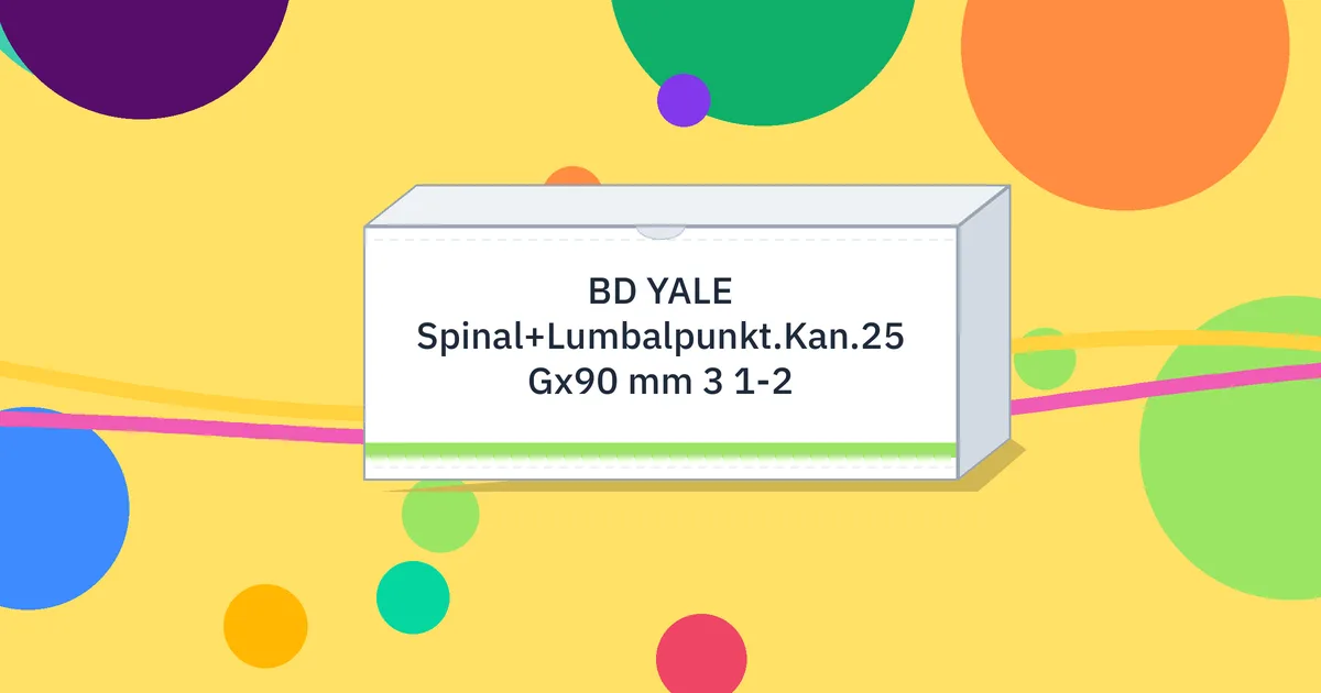 Symbolbild: Packung mit der Aufschrift BD YALE Spinal+Lumbalpunkt.Kan.25 Gx90 mm 3 1-2 (PZN 07545837) – Verfügbarkeit und Bezug in Apotheken in Frankfurt am Main