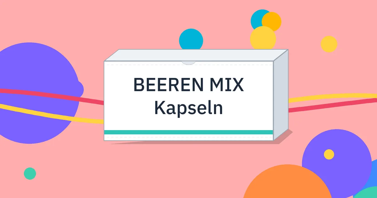 Symbolbild: Packung mit der Aufschrift BEEREN MIX Kapseln (PZN 12659129) – Verfügbarkeit und Bezug in Apotheken in Frankfurt am Main