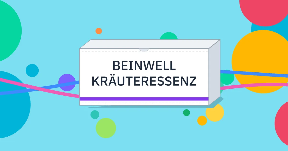 Symbolbild: Packung mit der Aufschrift BEINWELL KRÄUTERESSENZ (PZN 13819598) – Verfügbarkeit und Bezug in Apotheken in Frankfurt am Main