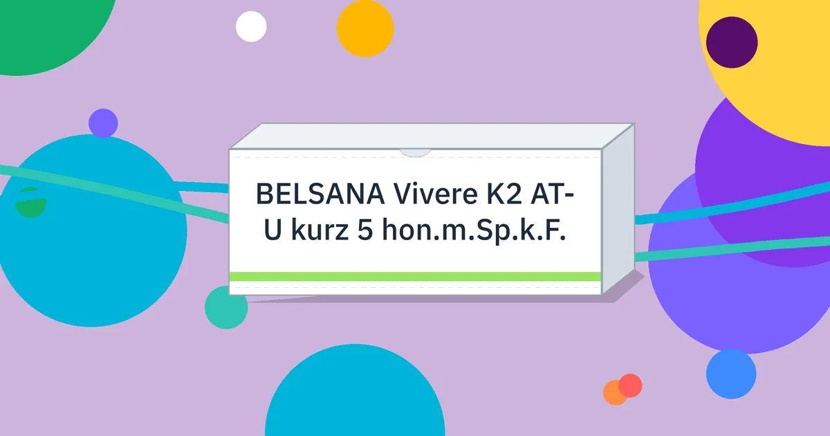Symbolbild: Packung mit der Aufschrift BELSANA Vivere K2 AT-U kurz 5 hon.m.Sp.k.F. (PZN 08540204) – Verfügbarkeit und Bezug in Apotheken in Frankfurt am Main