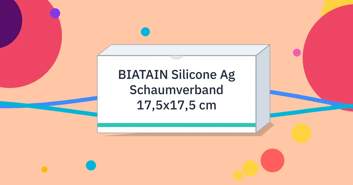 Symbolbild: Packung mit der Aufschrift BIATAIN Silicone Ag Schaumverband 17,5x17,5 cm (PZN 03880757) – Verfügbarkeit und Bezug in Apotheken in Frankfurt am Main