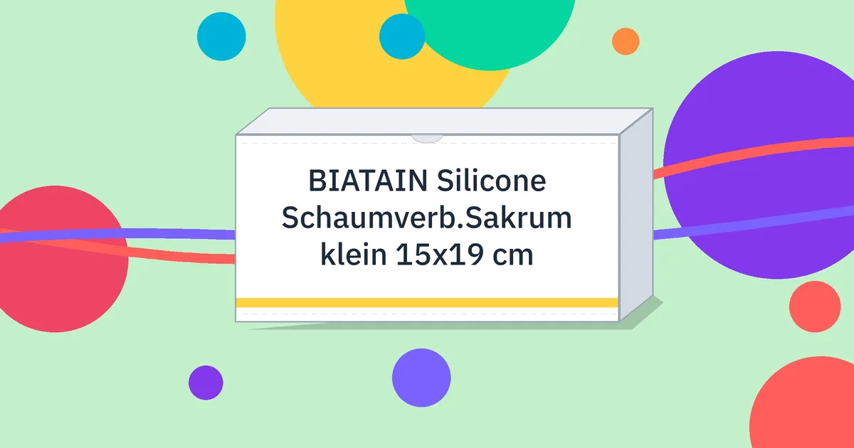 Symbolbild: Packung mit der Aufschrift BIATAIN Silicone Schaumverb.Sakrum klein 15x19 cm (PZN 18736575) – Verfügbarkeit und Bezug in Apotheken in Frankfurt am Main