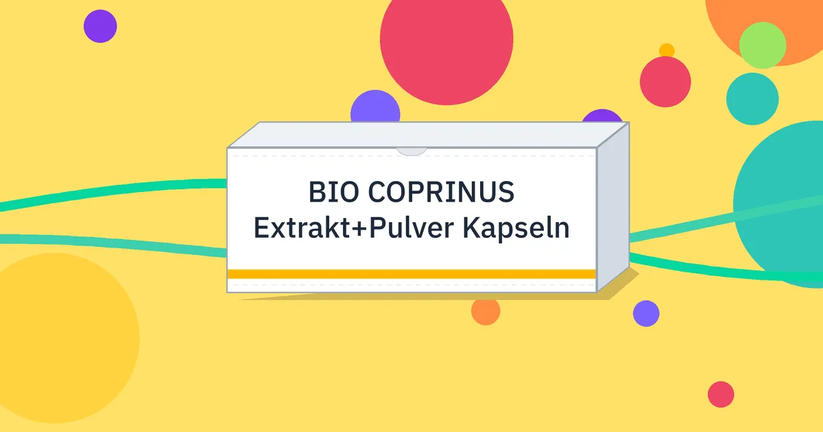 Symbolbild: Packung mit der Aufschrift BIO COPRINUS Extrakt+Pulver Kapseln (PZN 17566361) – Verfügbarkeit und Bezug in Apotheken in Frankfurt am Main