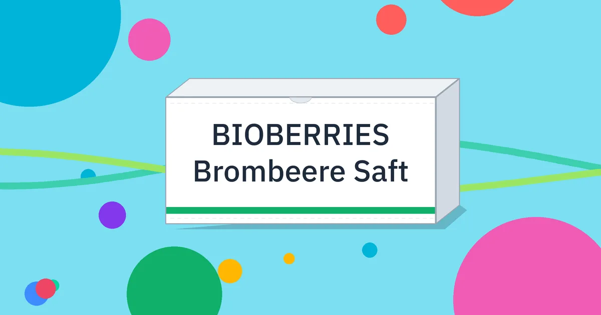 Symbolbild: Packung mit der Aufschrift BIOBERRIES Brombeere Saft (PZN 16735643) – Verfügbarkeit und Bezug in Apotheken in Frankfurt am Main