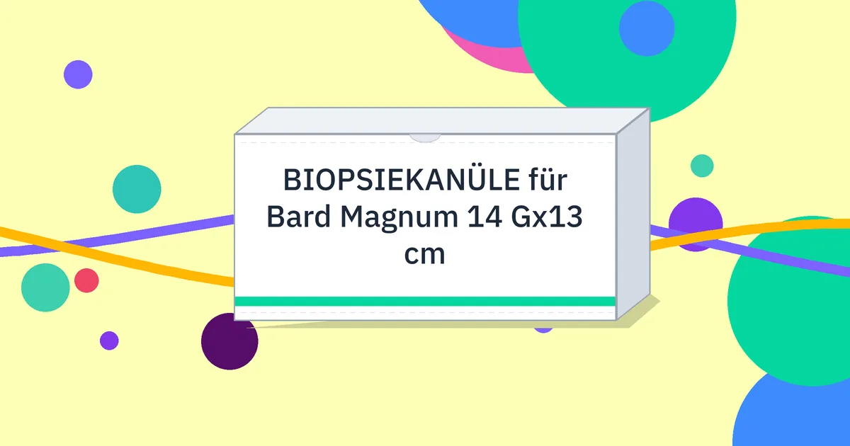 Symbolbild: Packung mit der Aufschrift BIOPSIEKANÜLE für Bard Magnum 14 Gx13 cm (PZN 04657814) – Verfügbarkeit und Bezug in Apotheken in Frankfurt am Main