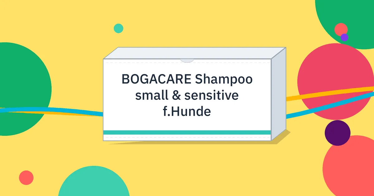 Symbolbild: Packung mit der Aufschrift BOGACARE Shampoo small & sensitive f.Hunde (PZN 17152731) – Verfügbarkeit und Bezug in Apotheken in Frankfurt am Main