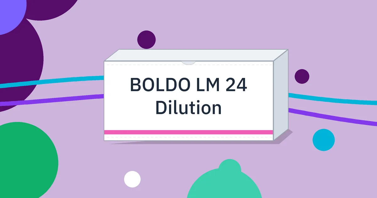 Symbolbild: Packung mit der Aufschrift BOLDO LM 24 Dilution (PZN 13390675) – Verfügbarkeit und Bezug in Apotheken in Frankfurt am Main
