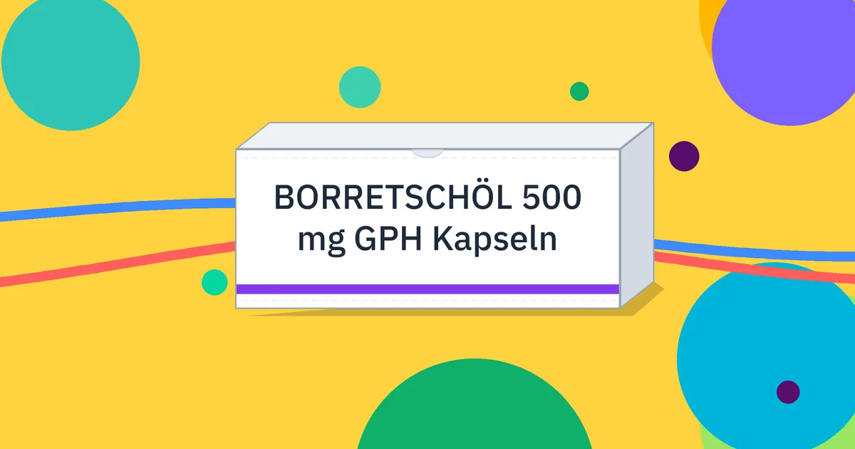 Symbolbild: Packung mit der Aufschrift BORRETSCHÖL 500 mg GPH Kapseln (PZN 09721563) – Verfügbarkeit und Bezug in Apotheken in Frankfurt am Main