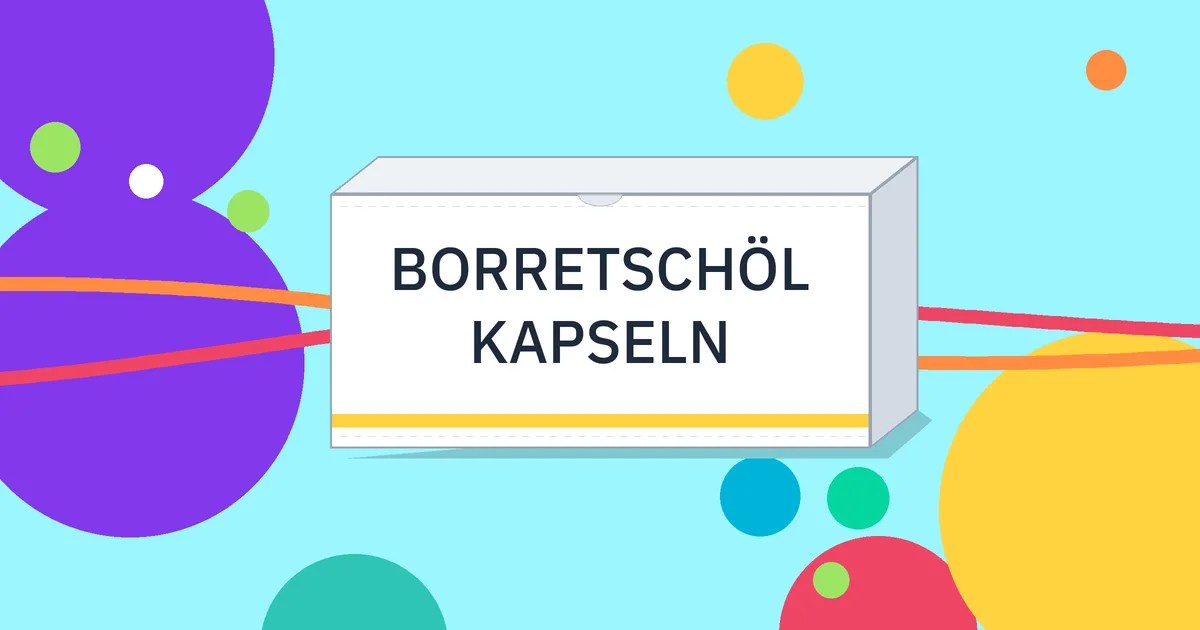 Symbolbild: Packung mit der Aufschrift BORRETSCHÖL KAPSELN (PZN 12504415) – Verfügbarkeit und Bezug in Apotheken in Frankfurt am Main