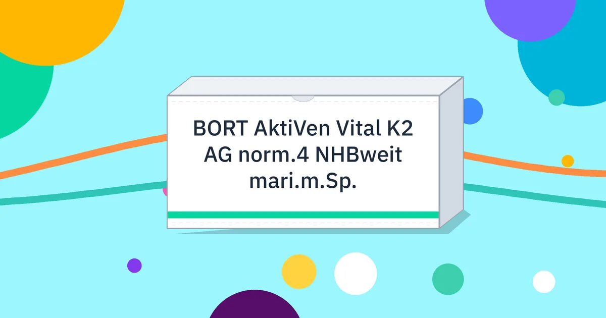 Symbolbild: Packung mit der Aufschrift BORT AktiVen Vital K2 AG norm.4 NHBweit mari.m.Sp. (PZN 13733307) – Verfügbarkeit und Bezug in Apotheken in Frankfurt am Main