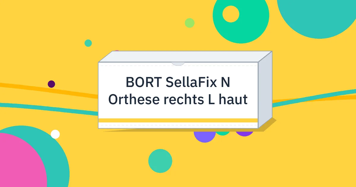 Symbolbild: Packung mit der Aufschrift BORT SellaFix N Orthese rechts L haut (PZN 08522608) – Verfügbarkeit und Bezug in Apotheken in Frankfurt am Main