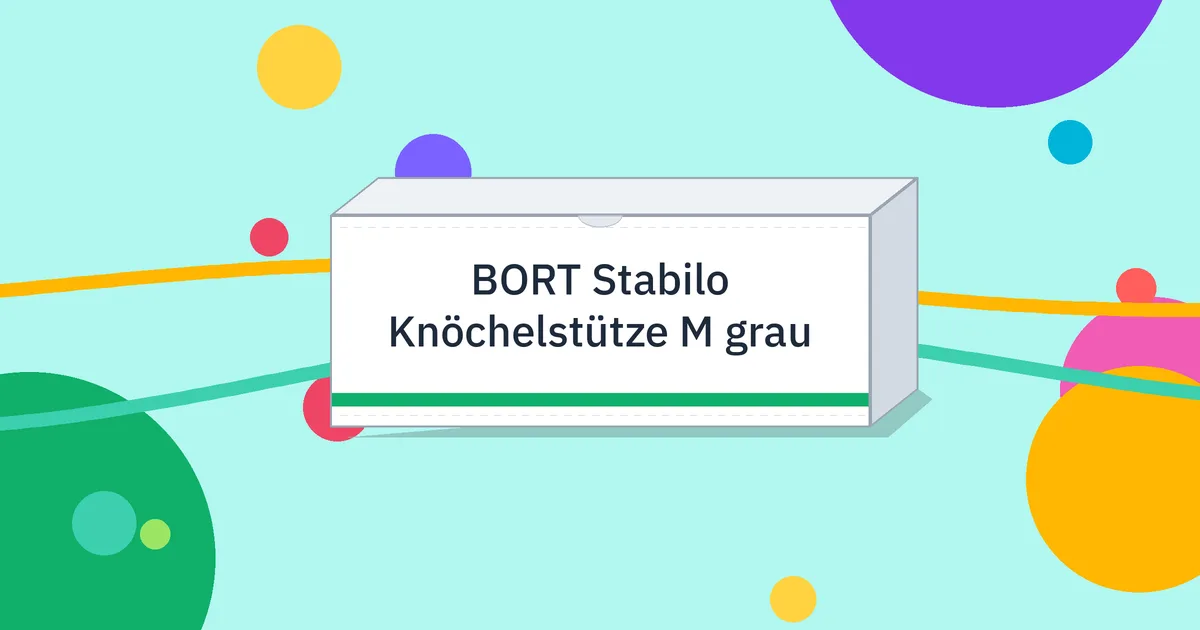 Symbolbild: Packung mit der Aufschrift BORT Stabilo Knöchelstütze M grau (PZN 16318678) – Verfügbarkeit und Bezug in Apotheken in Frankfurt am Main