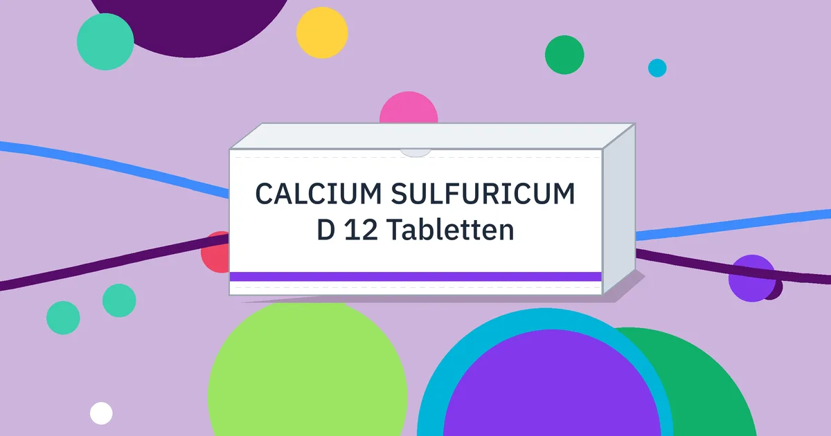 Symbolbild: Packung mit der Aufschrift CALCIUM SULFURICUM D 12 Tabletten (PZN 02117924) – Verfügbarkeit und Bezug in Apotheken in Frankfurt am Main