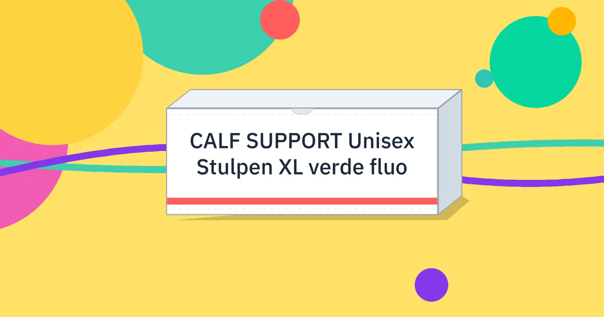 Symbolbild: Packung mit der Aufschrift CALF SUPPORT Unisex Stulpen XL verde fluo (PZN 16195365) – Verfügbarkeit und Bezug in Apotheken in Frankfurt am Main
