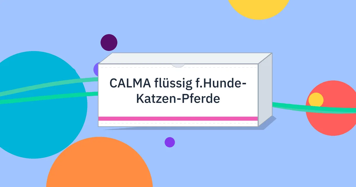Symbolbild: Packung mit der Aufschrift CALMA flüssig f.Hunde-Katzen-Pferde (PZN 04711235) – Verfügbarkeit und Bezug in Apotheken in Frankfurt am Main