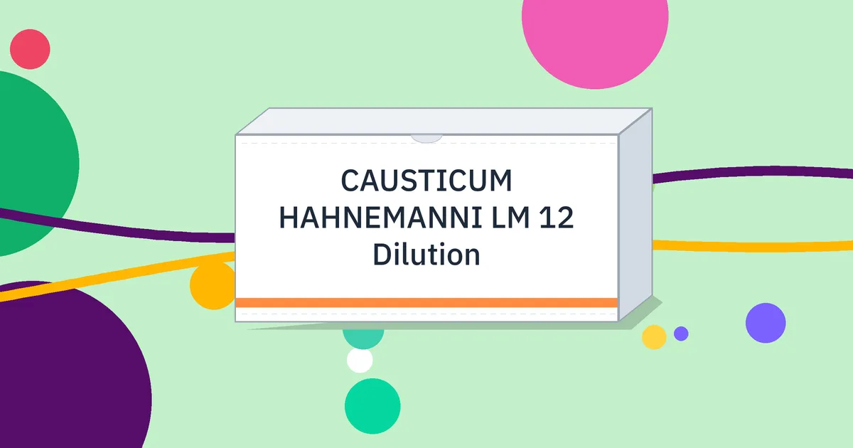 Symbolbild: Packung mit der Aufschrift CAUSTICUM HAHNEMANNI LM 12 Dilution (PZN 02601382) – Verfügbarkeit und Bezug in Apotheken in Frankfurt am Main