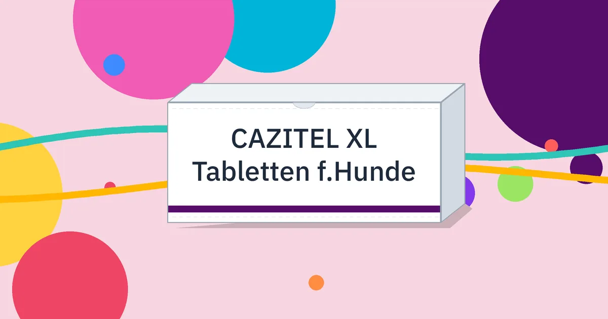 Symbolbild: Packung mit der Aufschrift CAZITEL XL Tabletten f.Hunde (PZN 11283662) – Verfügbarkeit und Bezug in Apotheken in Frankfurt am Main
