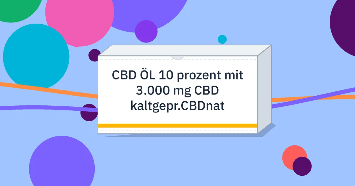 Symbolbild: Packung mit der Aufschrift CBD ÖL 10 prozent mit 3.000 mg CBD kaltgepr.CBDnat (PZN 18413895) – Verfügbarkeit und Bezug in Apotheken in Frankfurt am Main