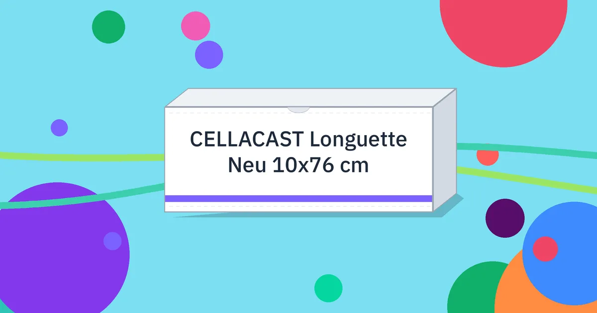 Symbolbild: Packung mit der Aufschrift CELLACAST Longuette Neu 10x76 cm (PZN 11381790) – Verfügbarkeit und Bezug in Apotheken in Frankfurt am Main
