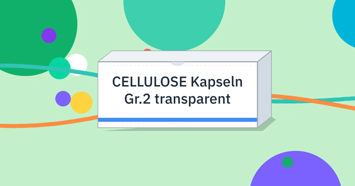 Symbolbild: Packung mit der Aufschrift CELLULOSE Kapseln Gr.2 transparent (PZN 19178893) – Verfügbarkeit und Bezug in Apotheken in Frankfurt am Main