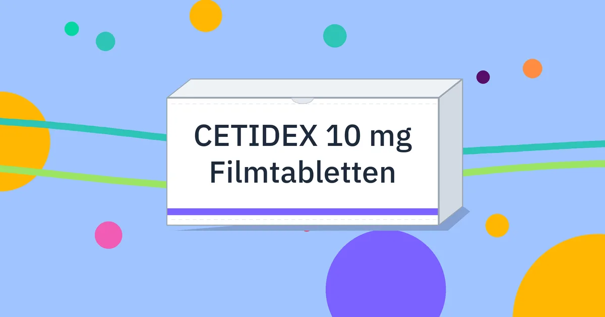 Symbolbild: Packung mit der Aufschrift CETIDEX 10 mg Filmtabletten (PZN 08892133) – Verfügbarkeit und Bezug in Apotheken in Frankfurt am Main