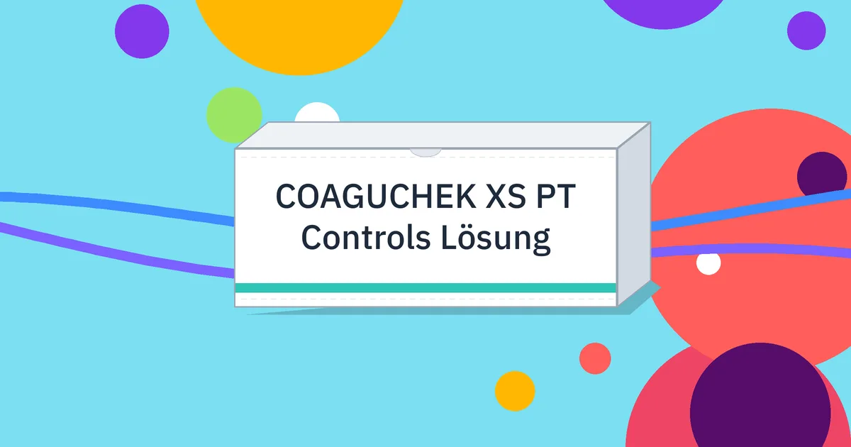 Symbolbild: Packung mit der Aufschrift COAGUCHEK XS PT Controls Lösung (PZN 17855852) – Verfügbarkeit und Bezug in Apotheken in Frankfurt am Main